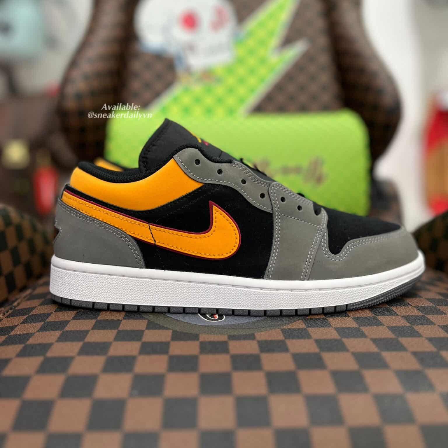Giày Nike Air Jordan 1 Low SE 'Black Graphite Vivid Orange' FN7308-008