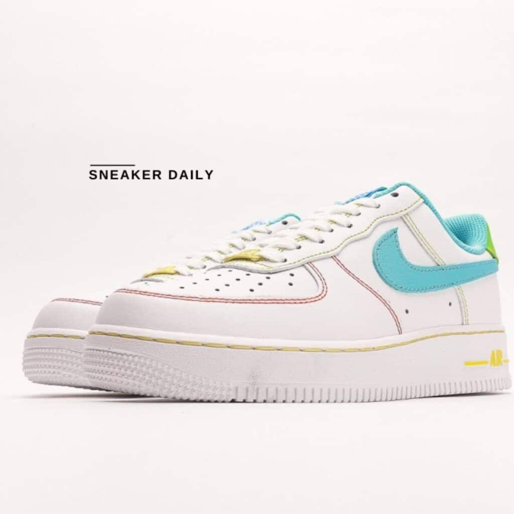 Giày Nike Air Force 1 Low 'Rainbow Stitch' (GS) FJ4614-100