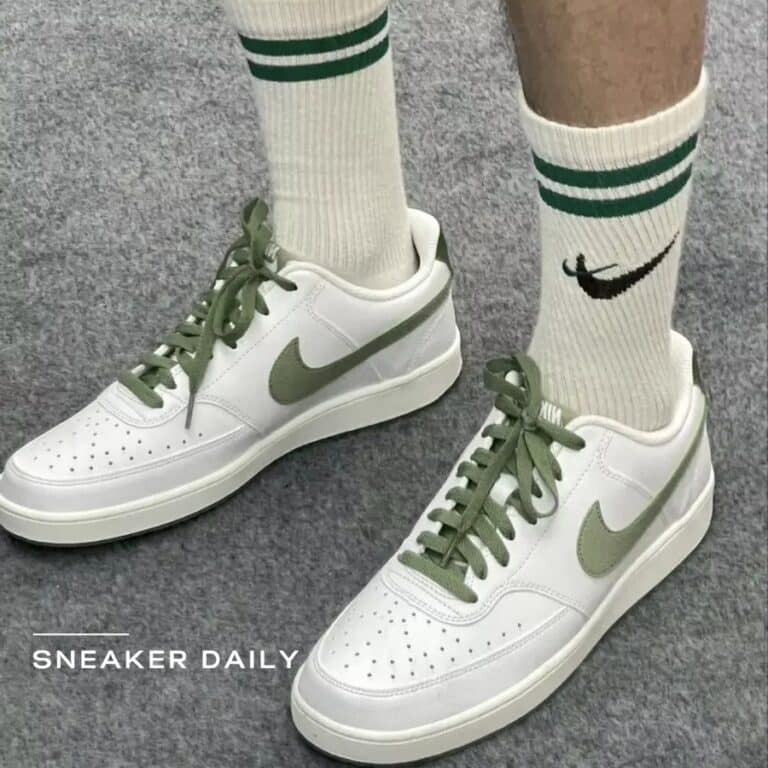 Giày Nike Court Vision Low 'White Oli Green' FJ5480-100