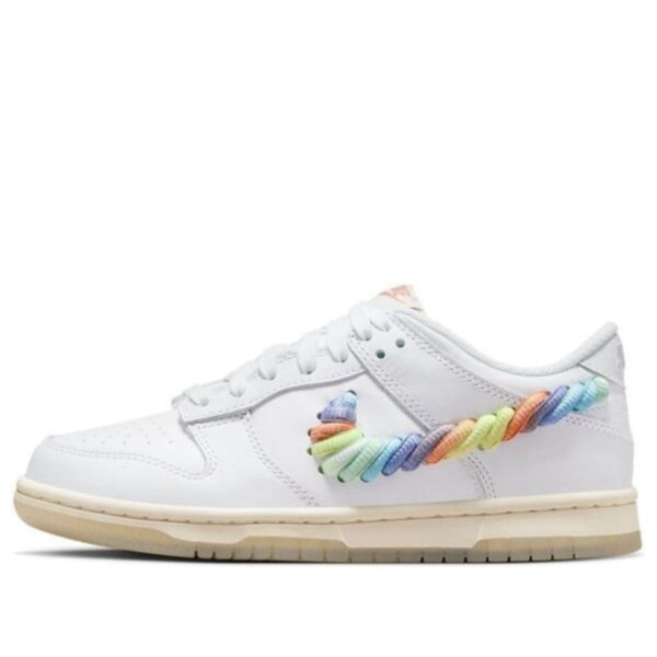 Giày (GS) Nike Dunk Low 'Rainbow Lace Swoosh' FN4861-100