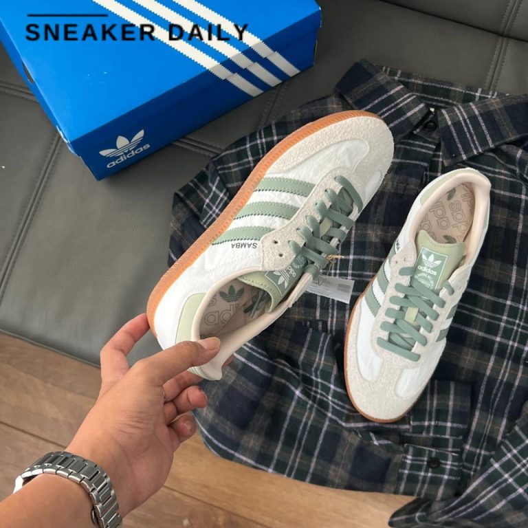Giày adidas Samba 'Cloud White Silver Green' (WMNS) ID0492