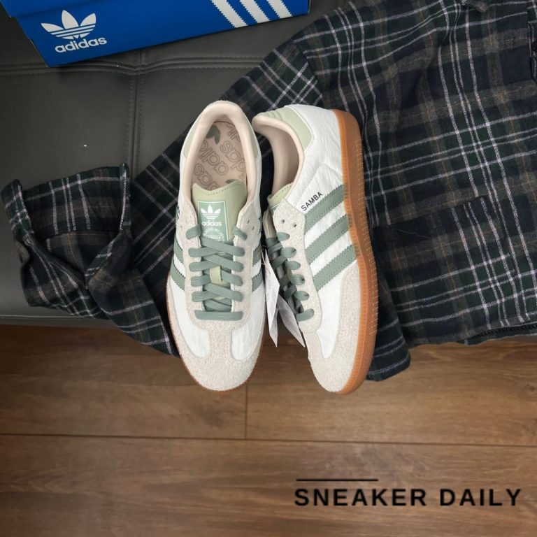Giày adidas Samba 'Cloud White Silver Green' (WMNS) ID0492